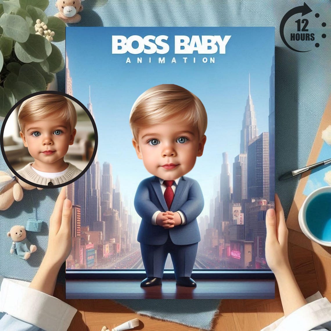 Personalized Boss Baby Portrait: Custom Digital Artwork - Etsy