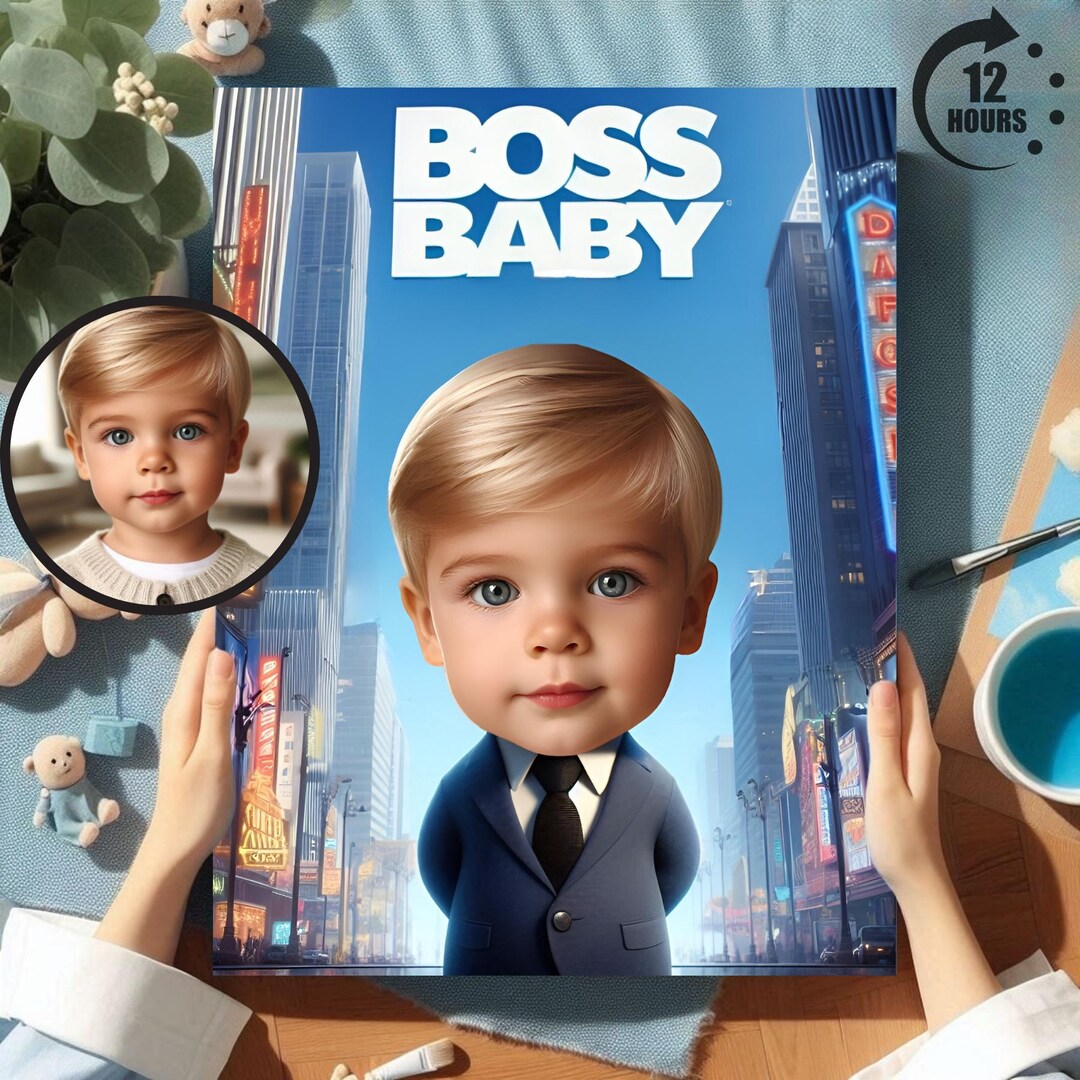 Personalized Boss Baby Portrait: Custom Birthday Gift (digital) - Etsy