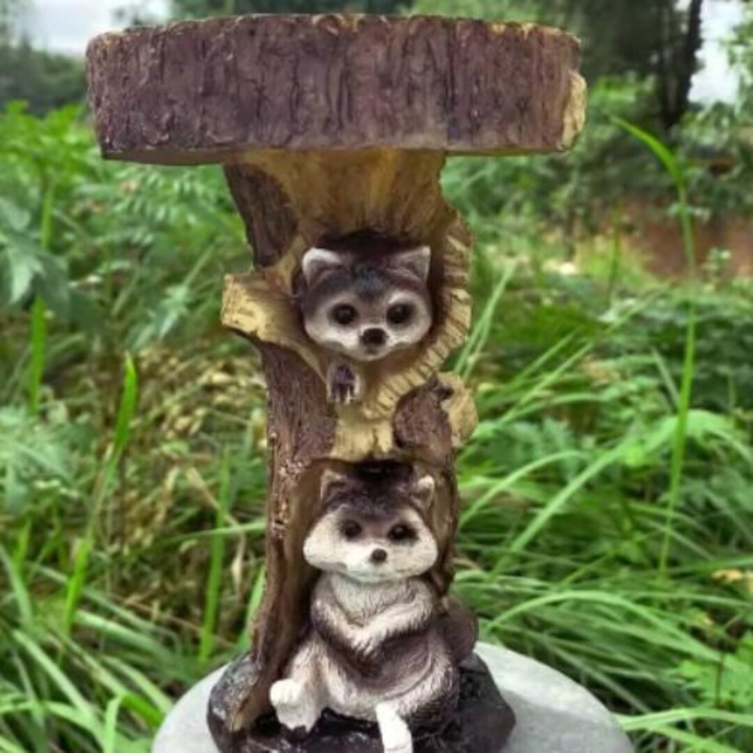 Resin Raccoon Birdbath - Etsy