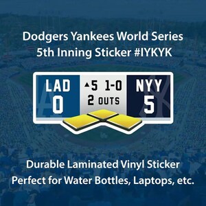 Dodgers Yankees 2024 World Series 5th Inning Vinyl Sticker 3”x1.36” - Etsy