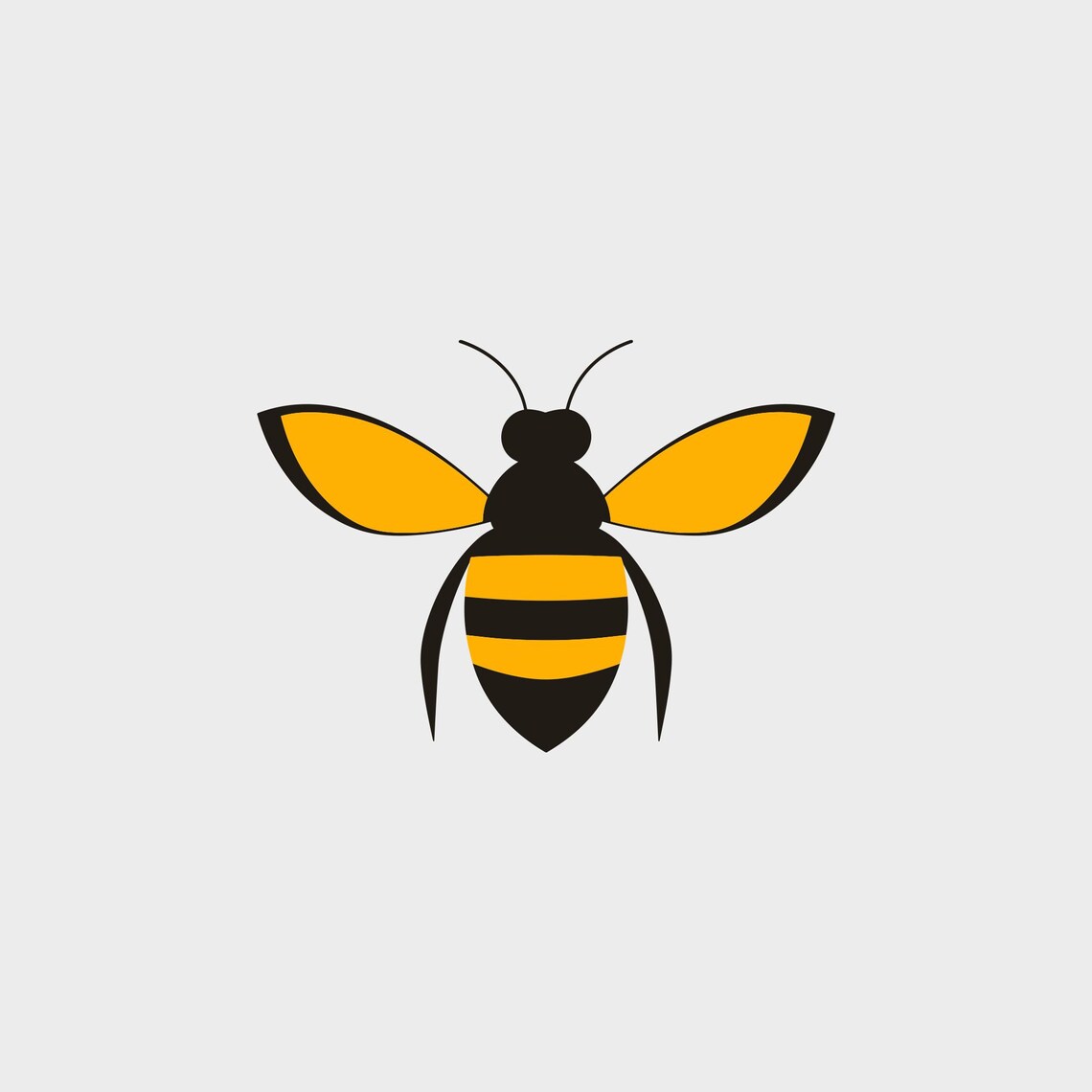 Minimalist Bee Logo, Modern Honeybee Vector Design, Cute Nature Insect ...