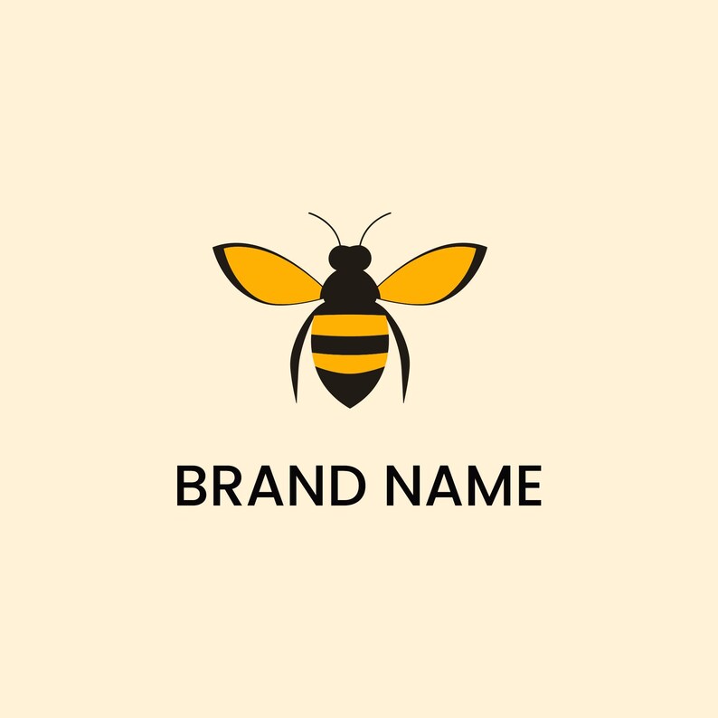 Minimalist Bee Logo, Modern Honeybee Vector Design, Cute Nature Insect ...