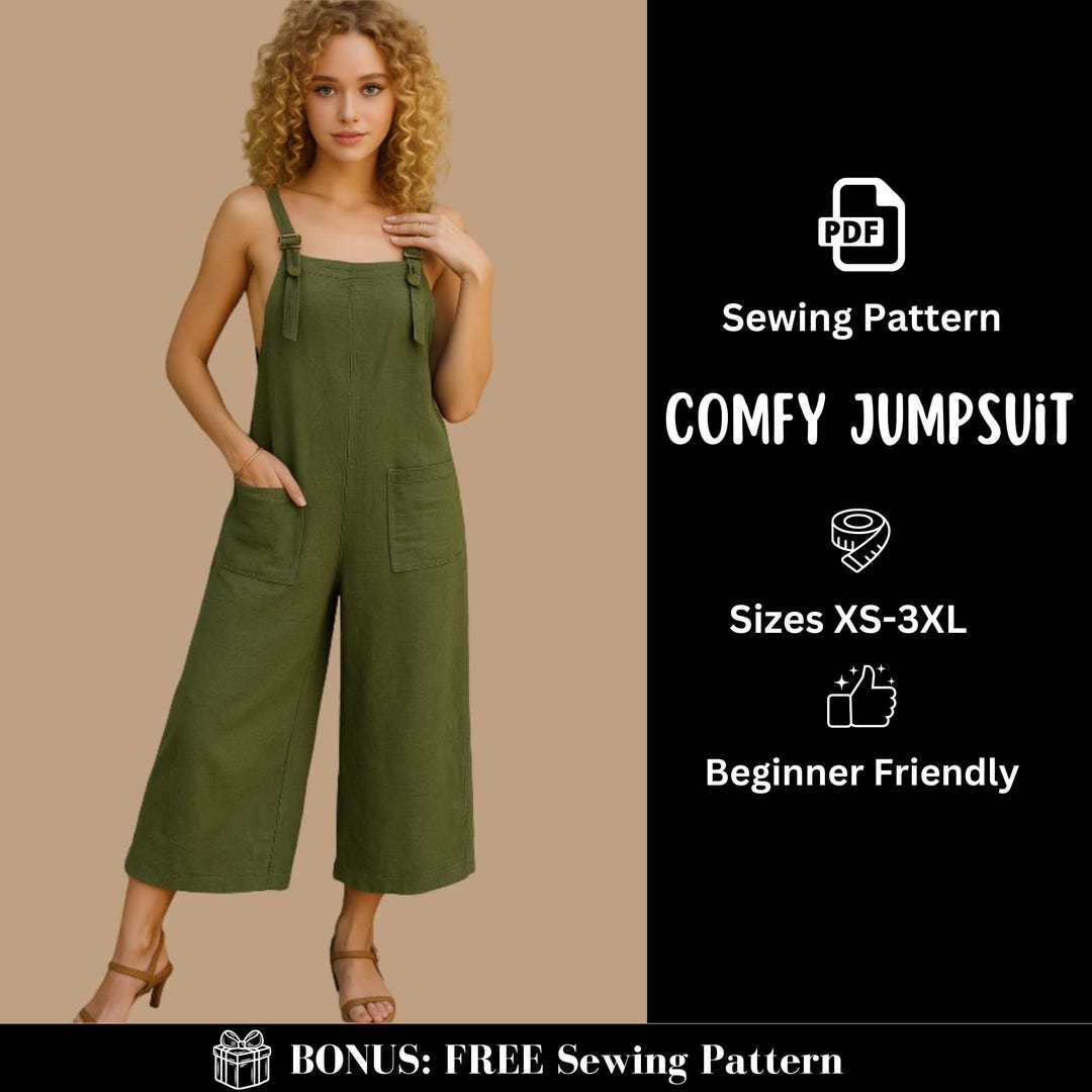 Overalls Sewing Pattern | Jumpsuit Pattern | Meadow Overalls Jumpsuit Pattern | Women Sewing ...
