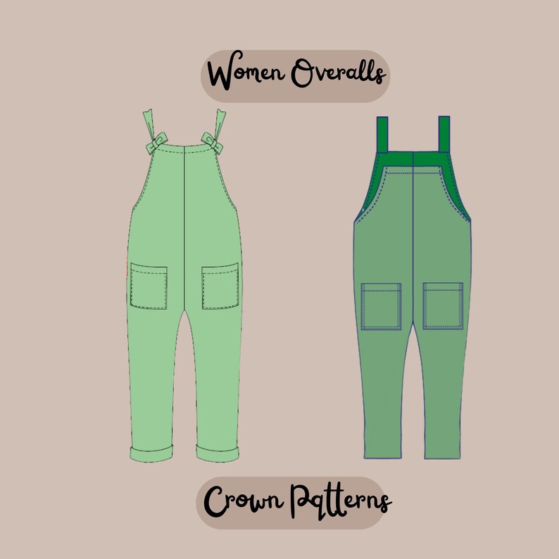 Overall Jumpsuit Pattern, Meadow Overalls, Overalls Pattern | Women Jumpsuit Pattern | Loose ...
