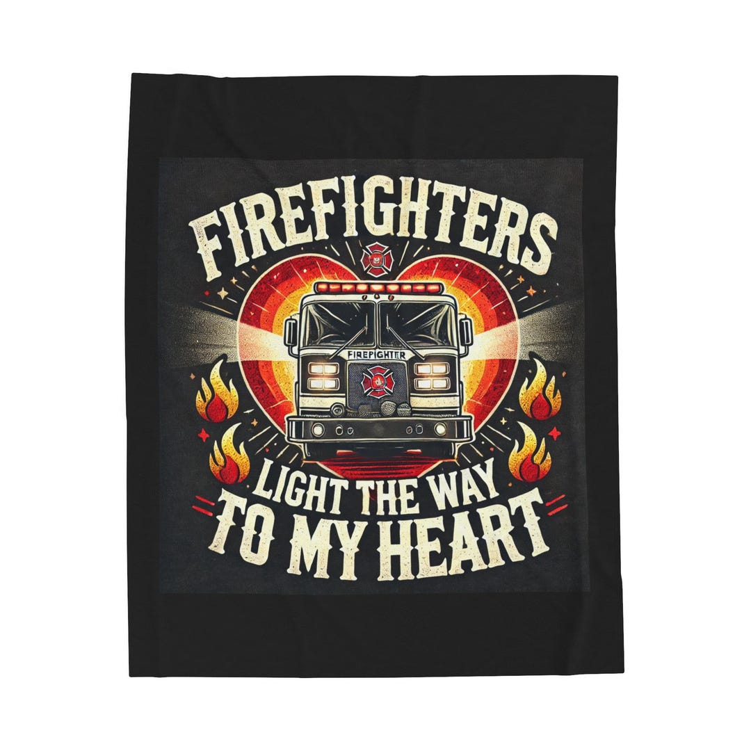Firefighter Love Plush Blanket, Cozy Throw for Firefighter Fans ...