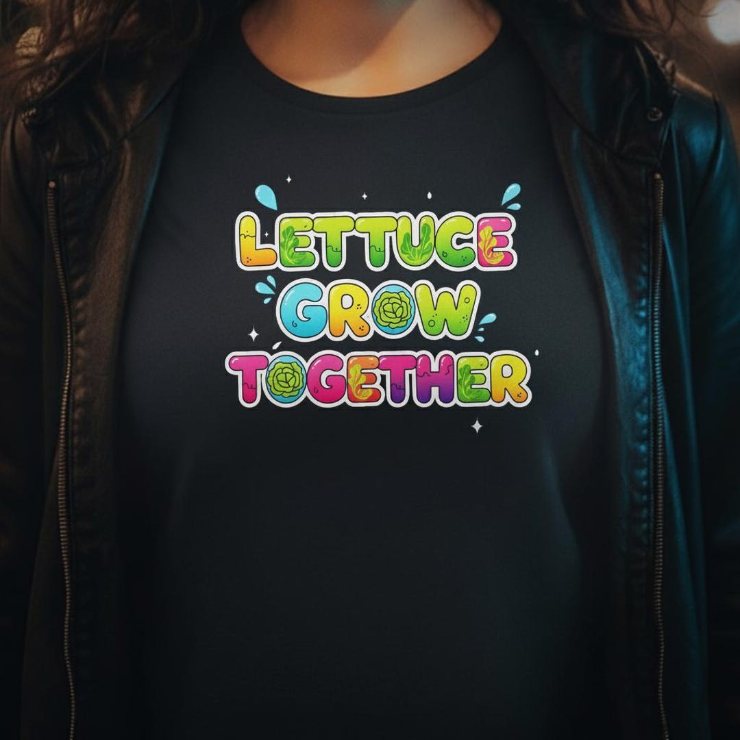 Lettuce Grow Together Pun Print | Botanical Wall Art (digital Download ...