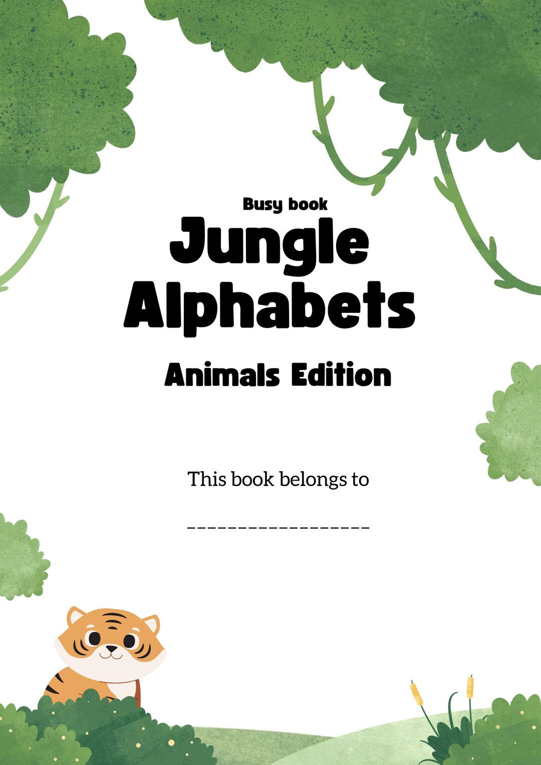 Alphabets Busy Book With Theme of Jungle Learn Alphabet Kids Busy Book ...