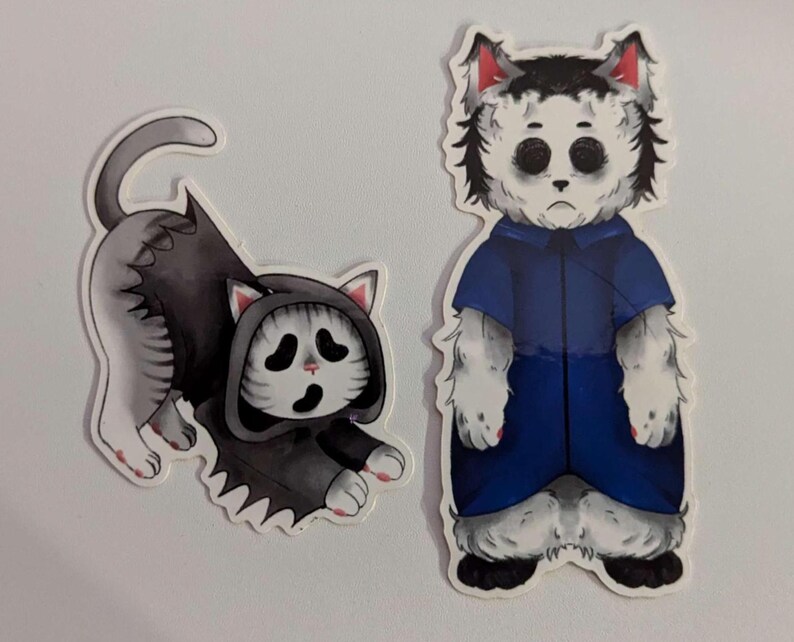 Horror Icons / Slasher Cats Stickers 2.5" Vinyl Glossy Stickers / Ghost ...