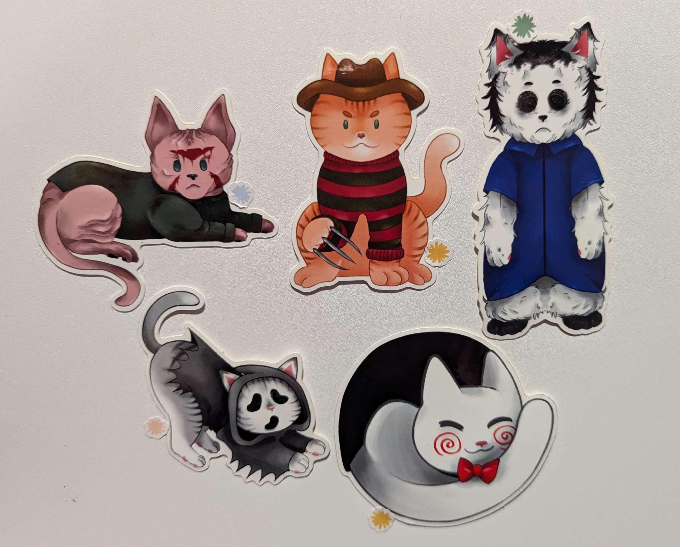 Horror Icons / Slasher Cats Stickers 2.5" Vinyl Glossy Stickers / Ghost ...