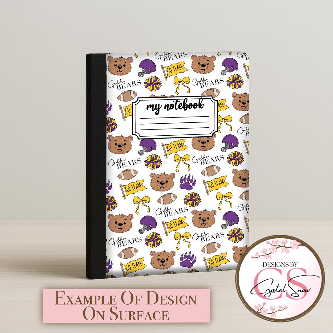 Bryan Golden Bears Notebook Cover | School Spirit PNG (digital Download ...