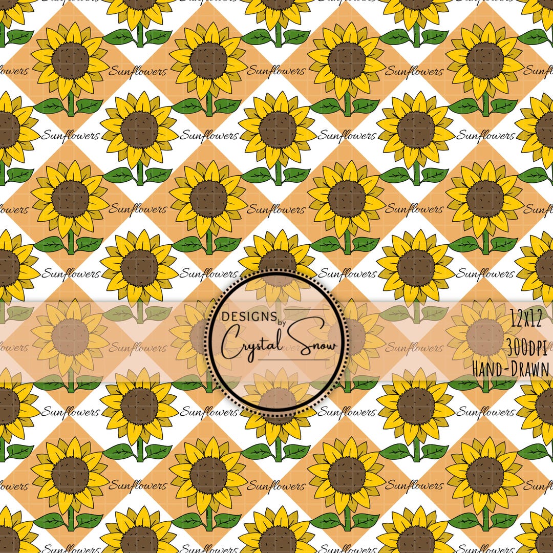 Seamless Sunflower | Floral Pattern | Seamless Pattern | 12x12 | 300 ...