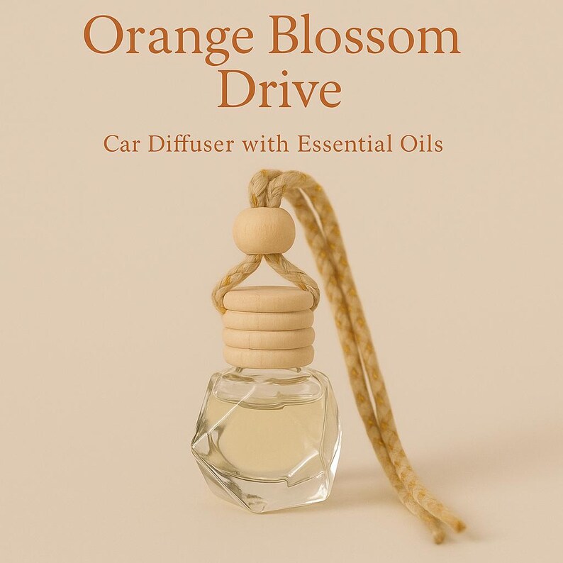 Orange Blossom Drive Car Diffuser | Essential Oil Hanging Air Freshener | Natural Scent for Car ...