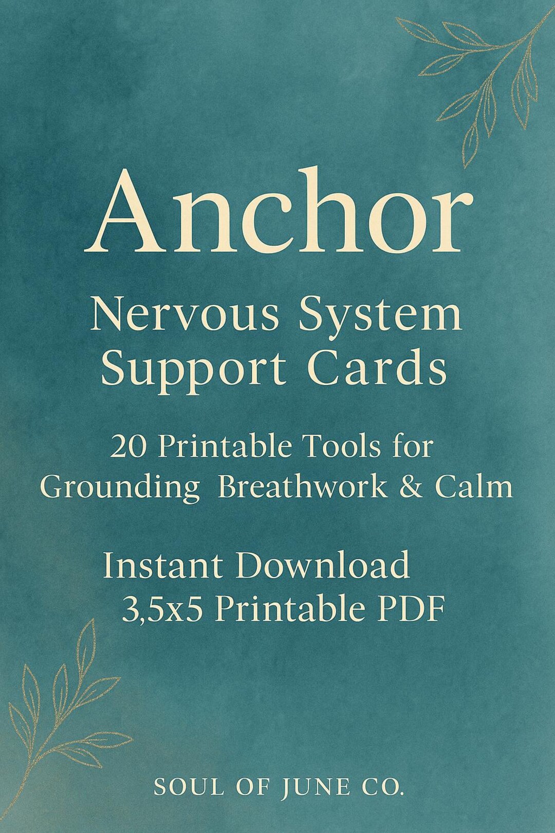 Anchor: Nervous System Support Cards | 20 Printable Grounding Tools ...