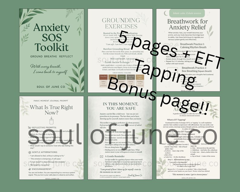 Anxiety SOS Toolkit PDF – Grounding Exercises, Breathwork & EFT Guide ...