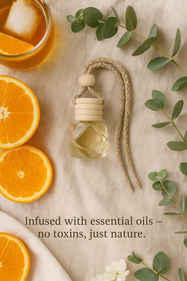 Orange Blossom Drive Car Diffuser | Essential Oil Hanging Air Freshener | Natural Scent for Car ...