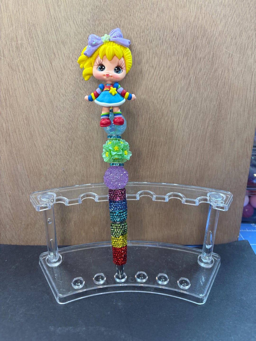 One a Kind Rainow Bright Clay Doll Pen - Etsy