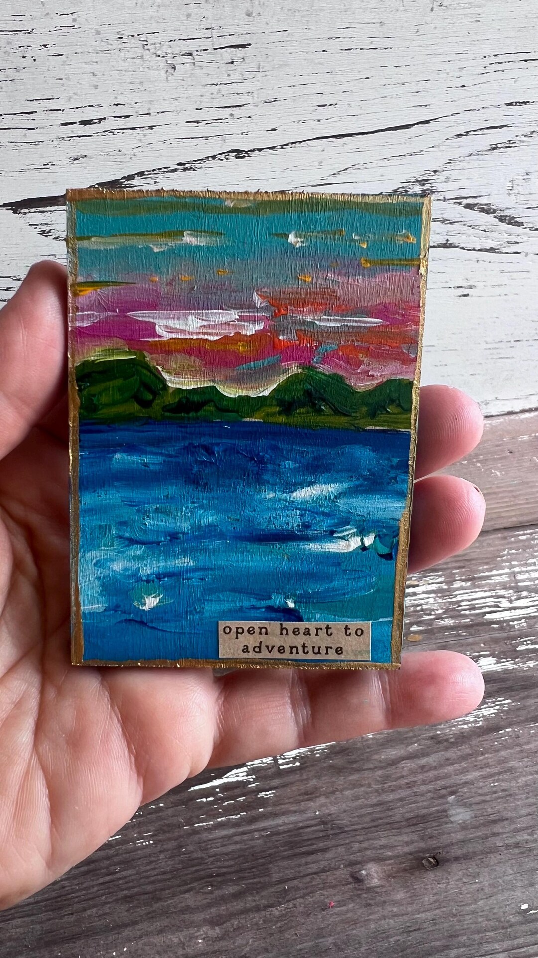 Beach Art Magnet, Ocean Magnet, Ocean Art, Hand Painted Art Magnet ...