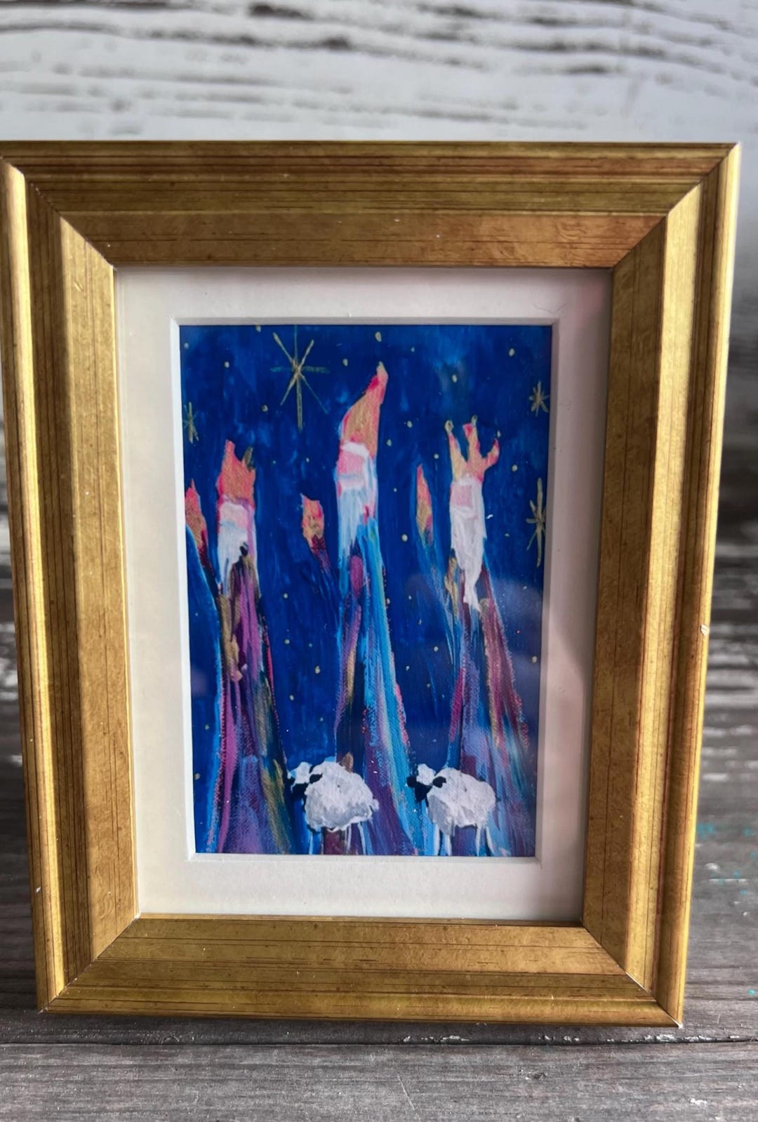 3 Wise Men Print, Fine Art Print, 2.5”x 3” in Gold Frame, Hostess Gift ...