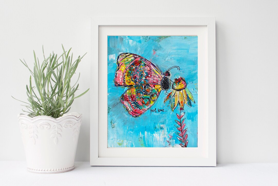 Butterfly Art Print,flower Art Print, Flower Art, Fine Art Print, Ready ...