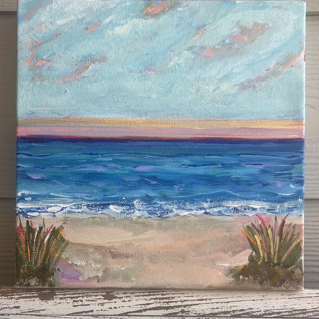 Beach Painting, Hand-painted Beach Scene, Ocean Inspired Artwork ...