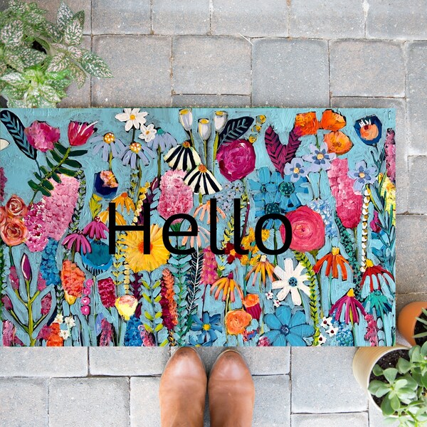Hello Welcome Mat - Etsy