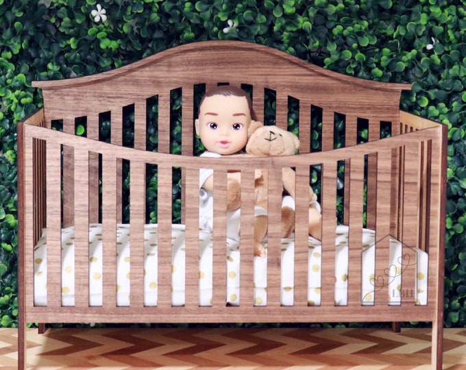1/3 Scale Realistic Traditional Baby Crib for American Girl Dolls, 18 ...