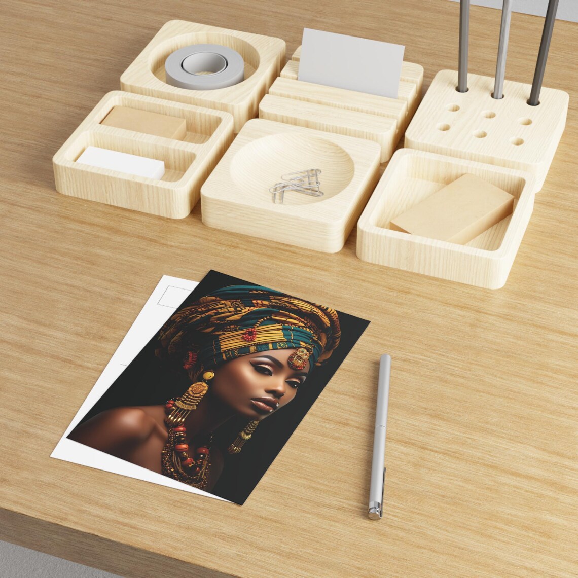 Fine Art Postcard African Woman Storytelling Art Cards Original ...