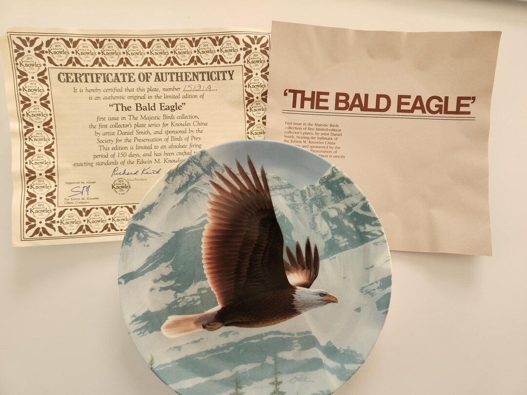 The Bald Eagle by Daniel Smith Vintage Plate, Edwin M. Knowles Plate ...