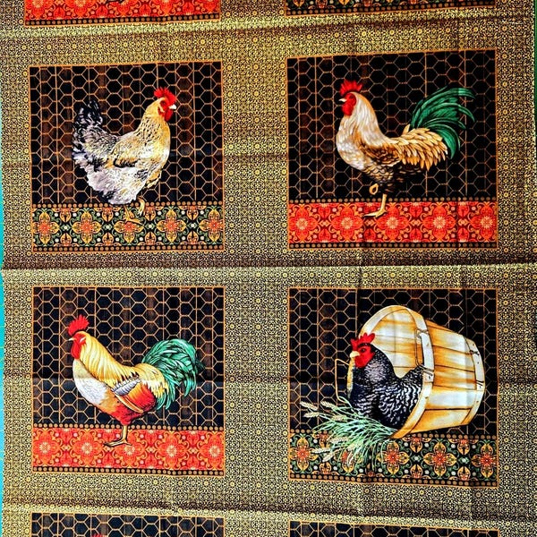 Rooster Fabric - Etsy