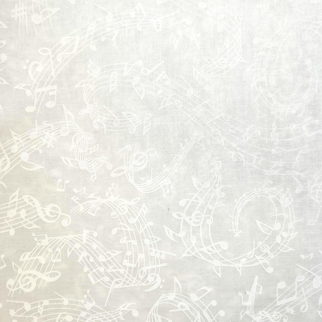 Music Notes Fabric: Timeless Treasures, Cotton Quilting Material White ...