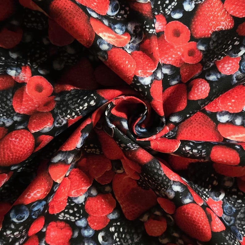 Mixed Berries Fabric: Timeless Treasures Cotton Quilting Material ...