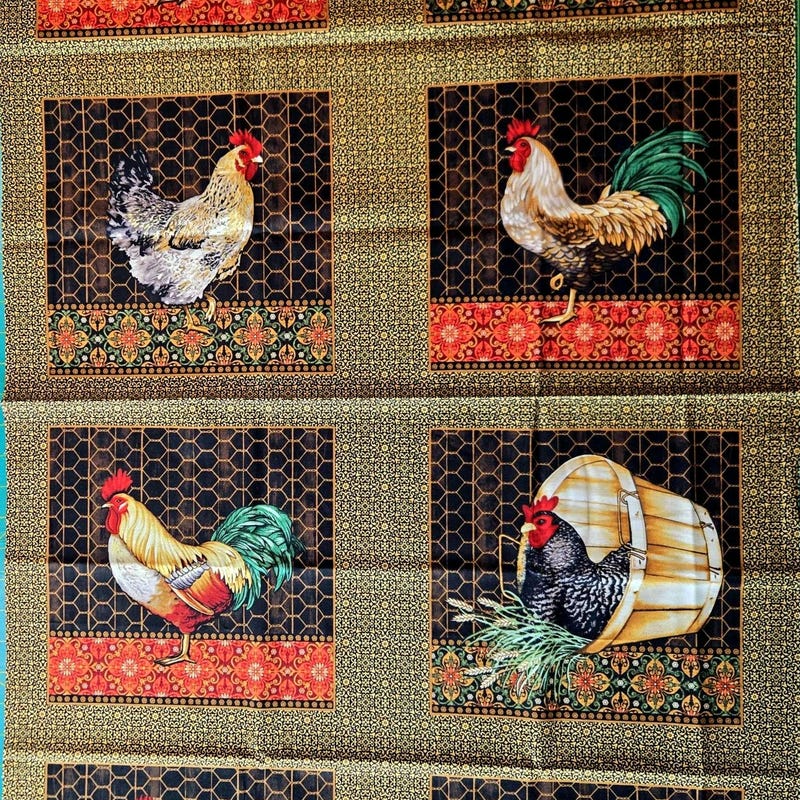 Rooster Fabric - Etsy