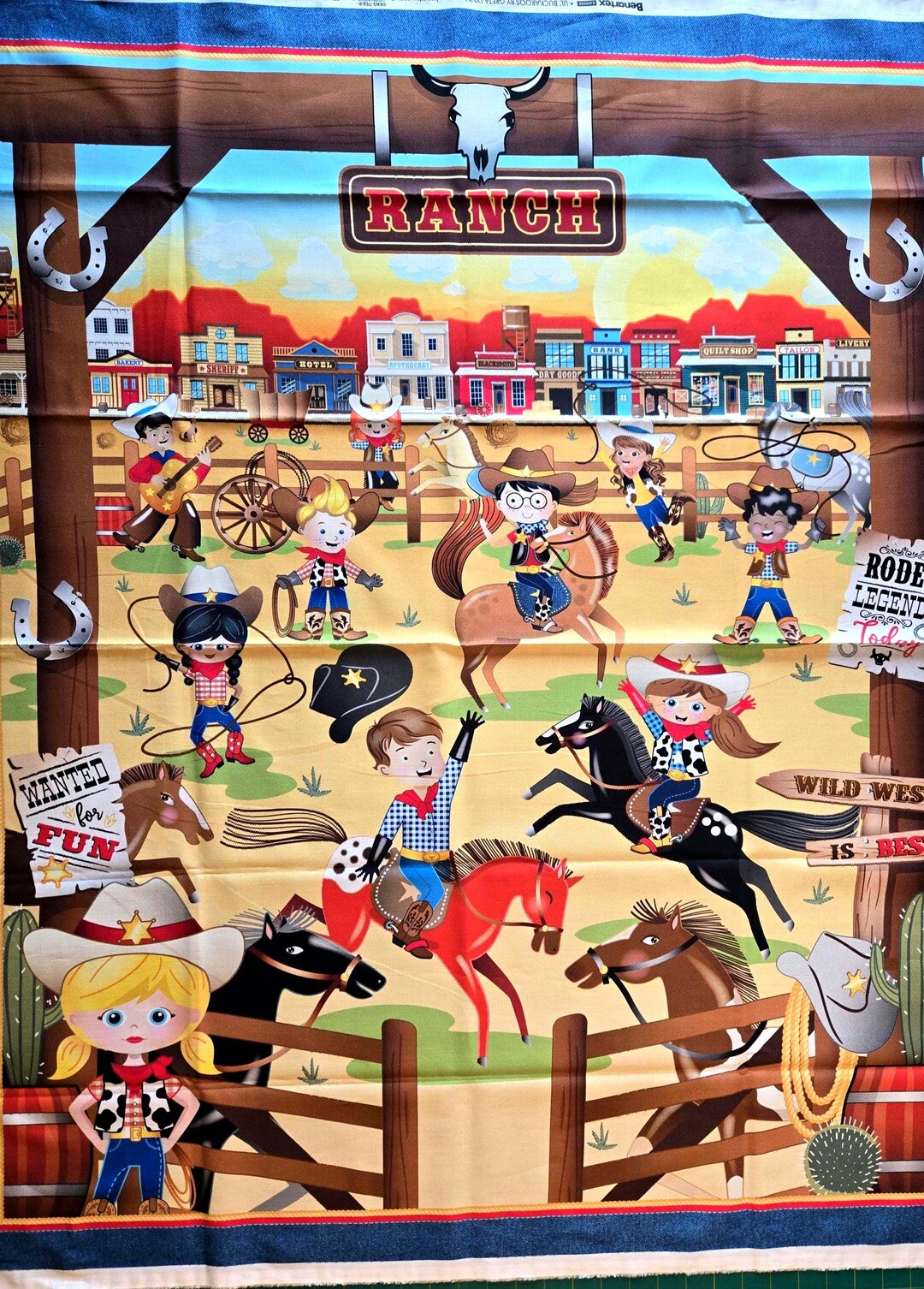 Lil Buckaroo Fabric Panel: Benartex Cotton Quilting Kids(35 1/2" X 44 ...