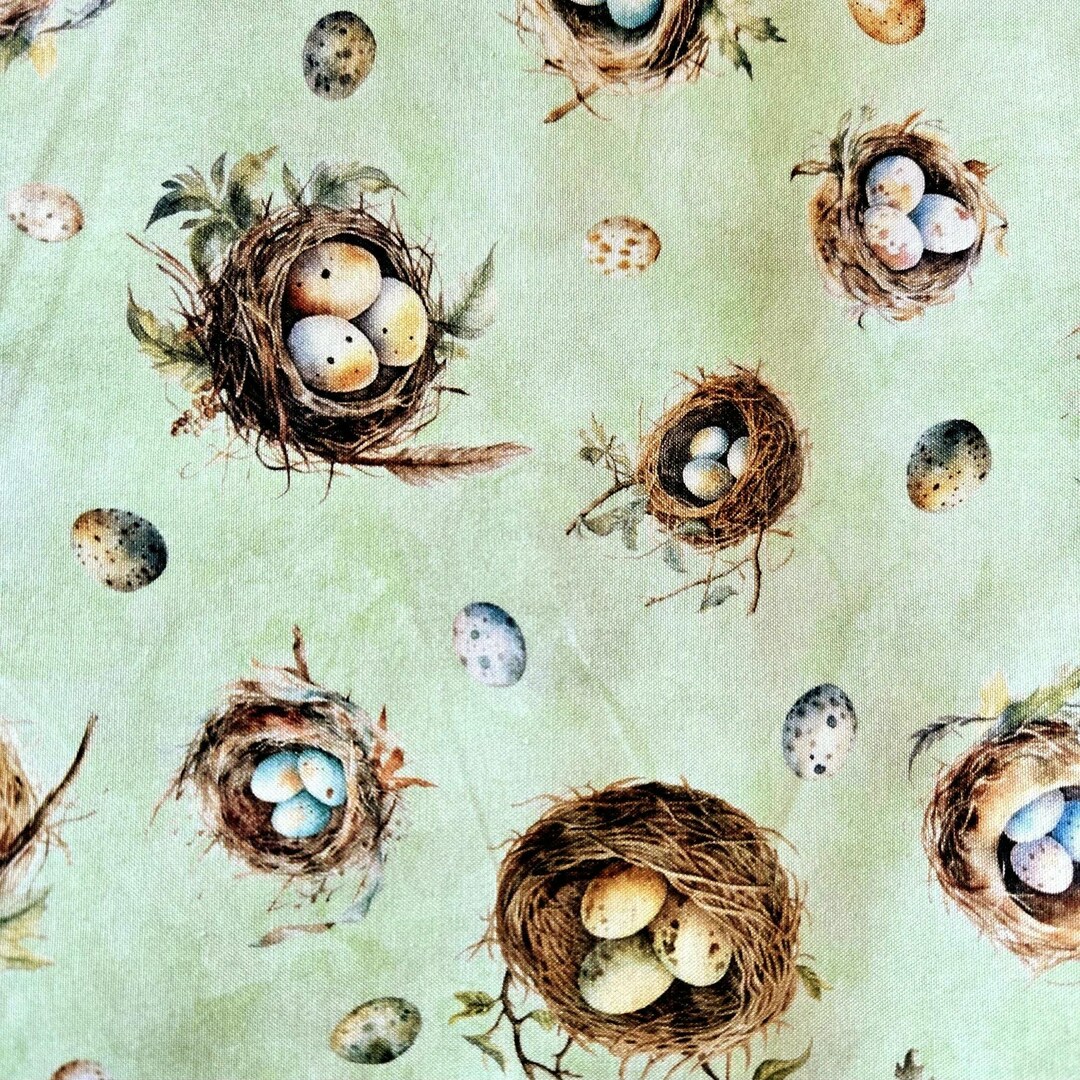 Bird Nests Cotton Fabric: QT Spring Quilting Material - Etsy