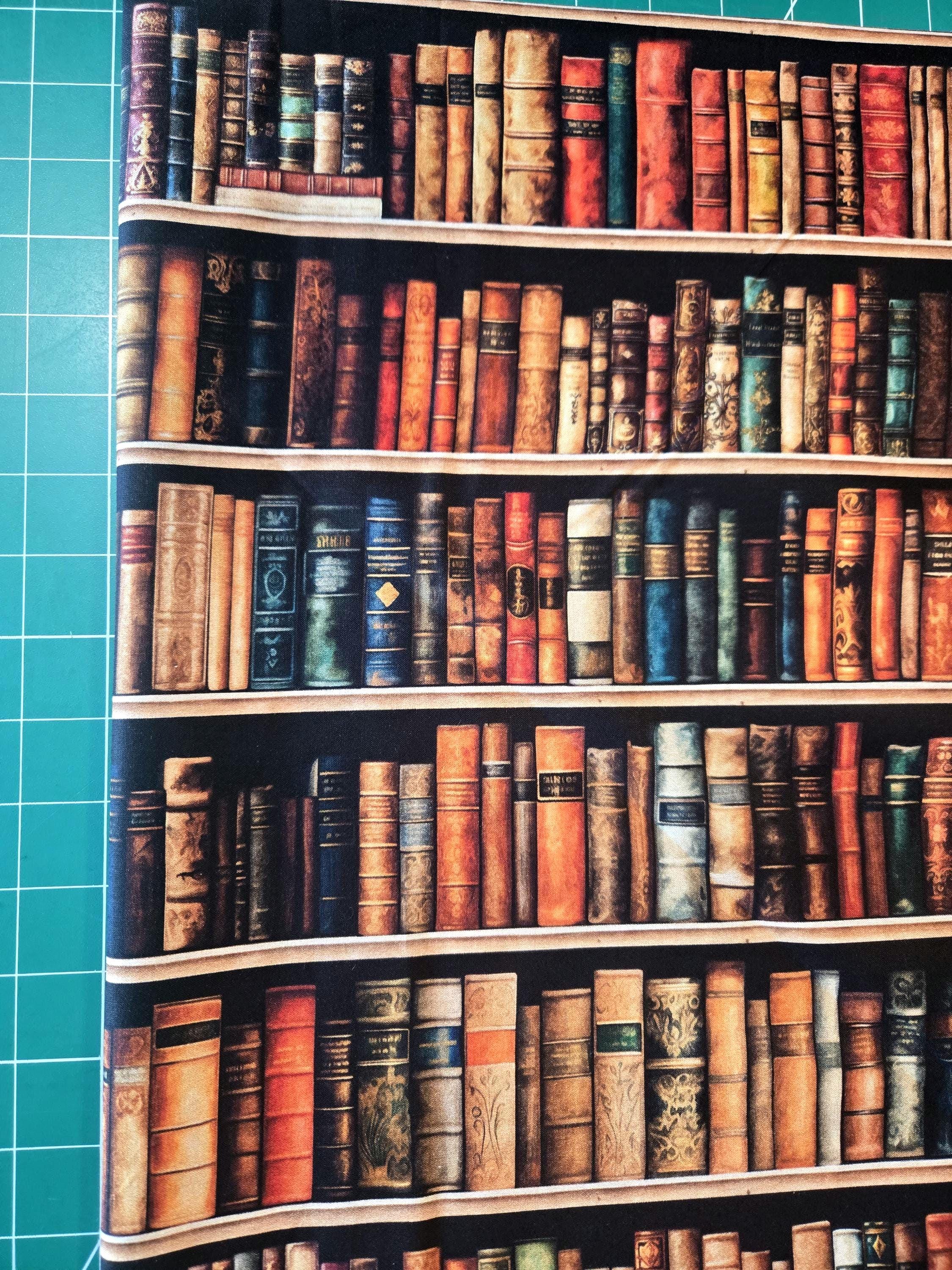 BOOKS LIBRARY Cotton Fabric: QT Fabrics, Quilting Material Book Worm ...