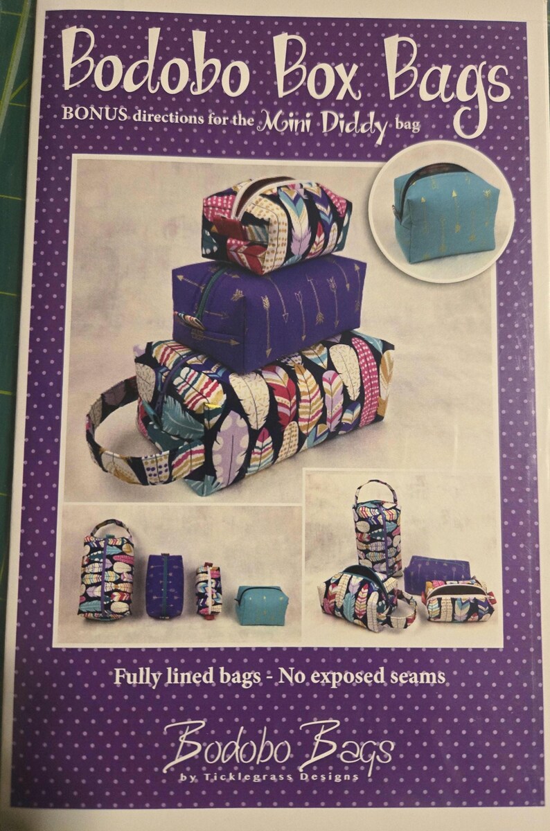 DIY Fabric Box Bag Sewing Pattern: Ticklegrass Designs Tutorial - Etsy