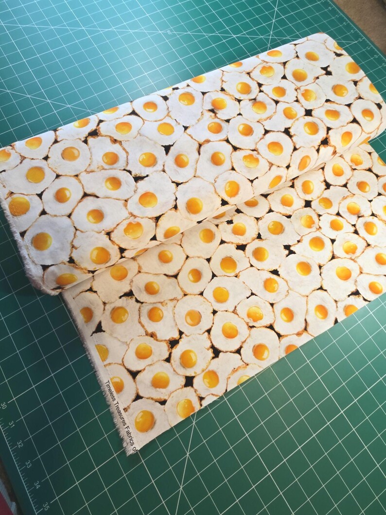 Fried Eggs Fabric: Timeless Treasures Cotton Quilting Food Themed ...