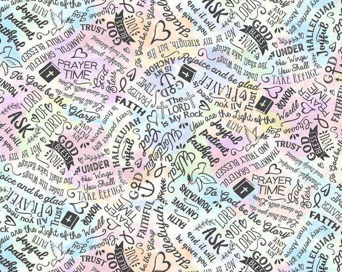 Encouraging Words Fabric: Timeless Treasures Cotton Quilting Word ...