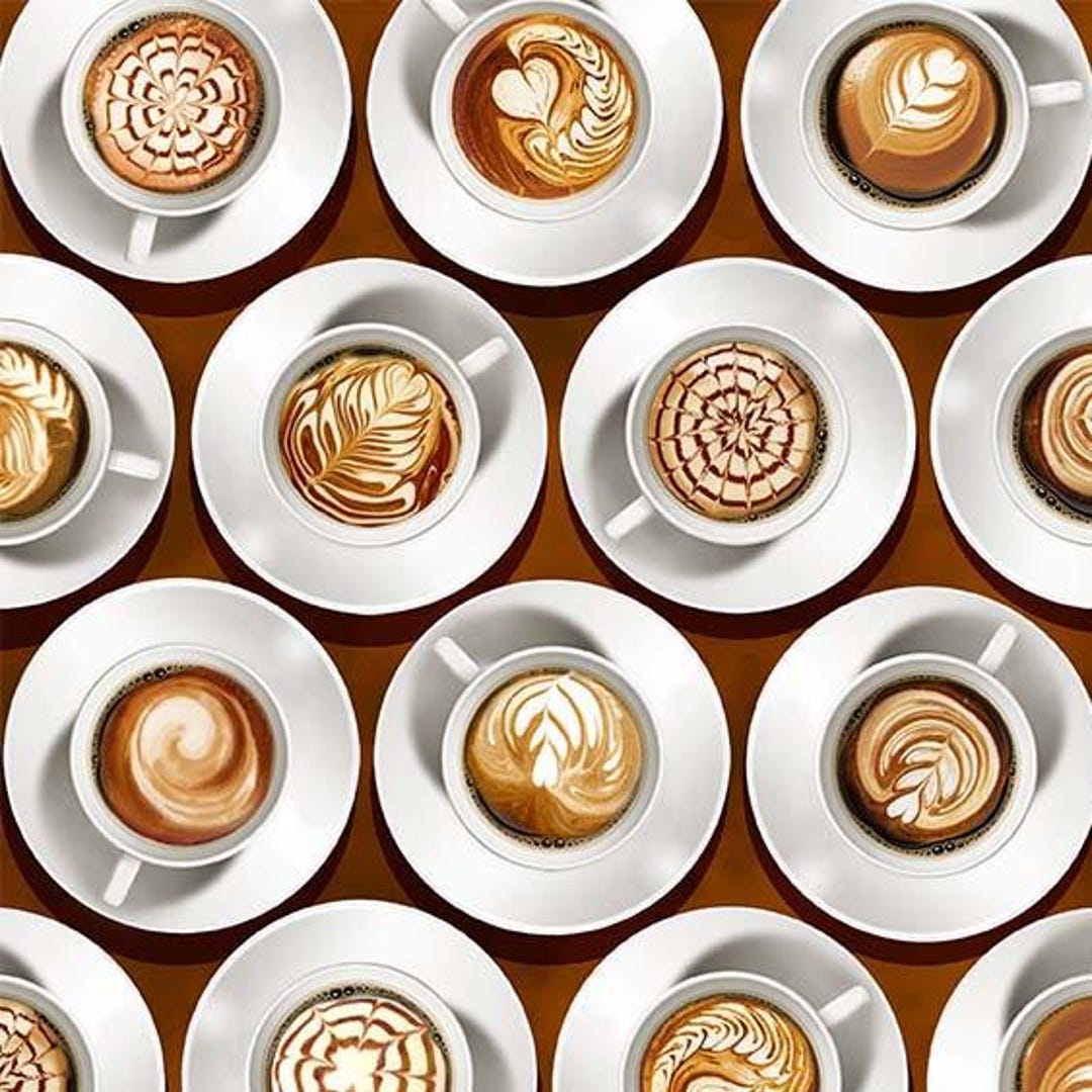 FANCY SHAPES CAPPUCCINO Cotton Fabric, Michael Miller Fabric, 100% ...