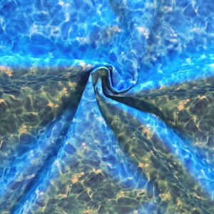 Turquoise Water Cotton Fabric: Oasis Fabrics Ocean Life Sea Motion ...