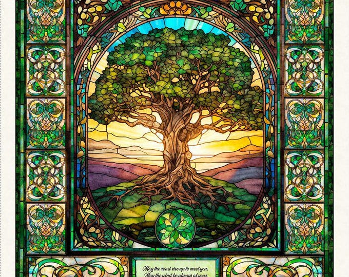IRISH Fabric Panel: QT Cotton Inspirational Quilting Material (36"x 44 ...