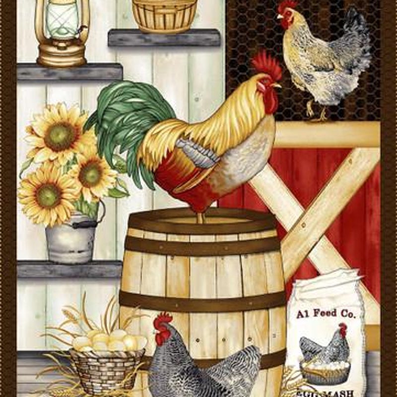 Rooster Fabric - Etsy