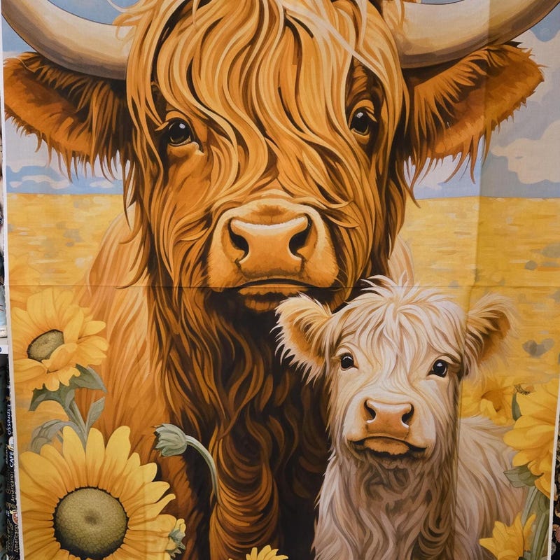Fabric Panel With a Cow - Etsy
