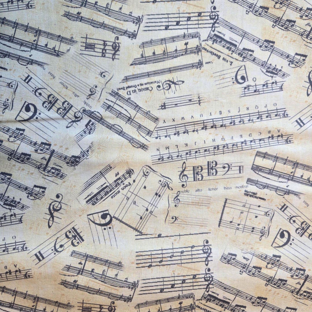 Antique Music Notes Fabric: 100% Cotton by Timeless Treasures - Etsy