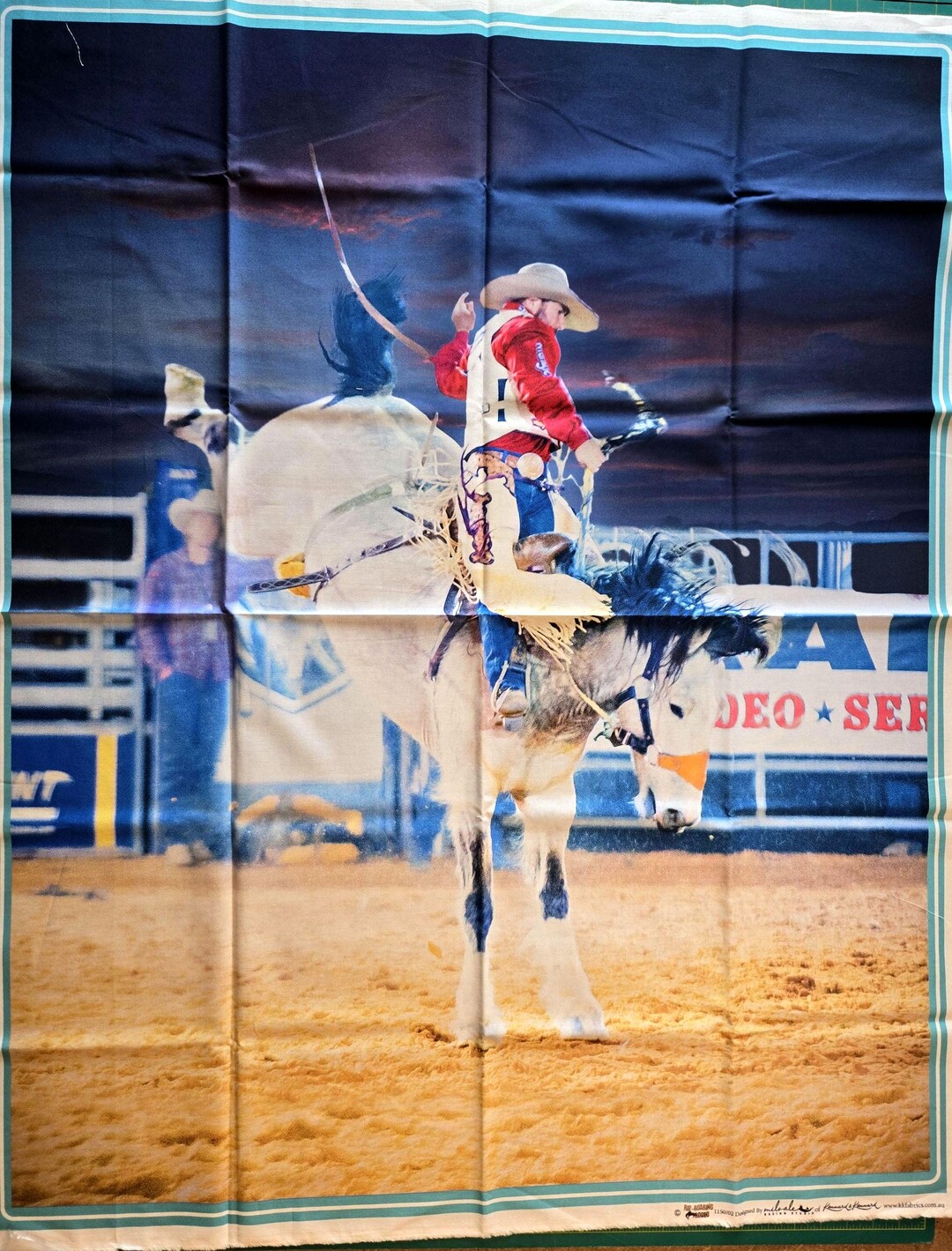 Bronc Rider Cotton Quilt Panel: Rodeo Cowboy Fabric (35x44) - Etsy