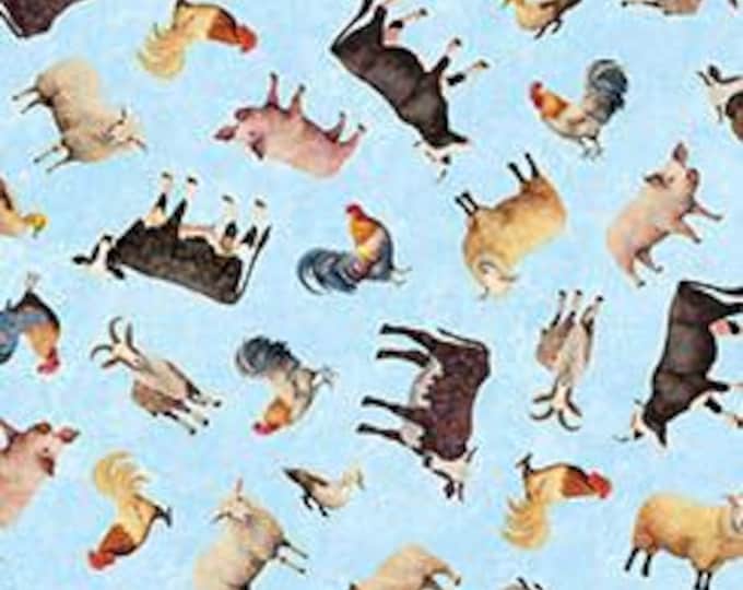 Barnyard Animals Fabric Farmyard Friends by Robyriker Farm Barnyard ...