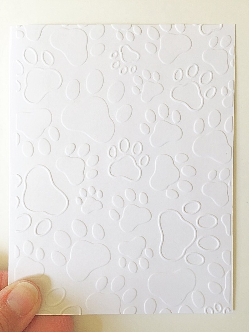 Paw Print Embossed Card. Embossed Paws Note Card. Pet | Etsy