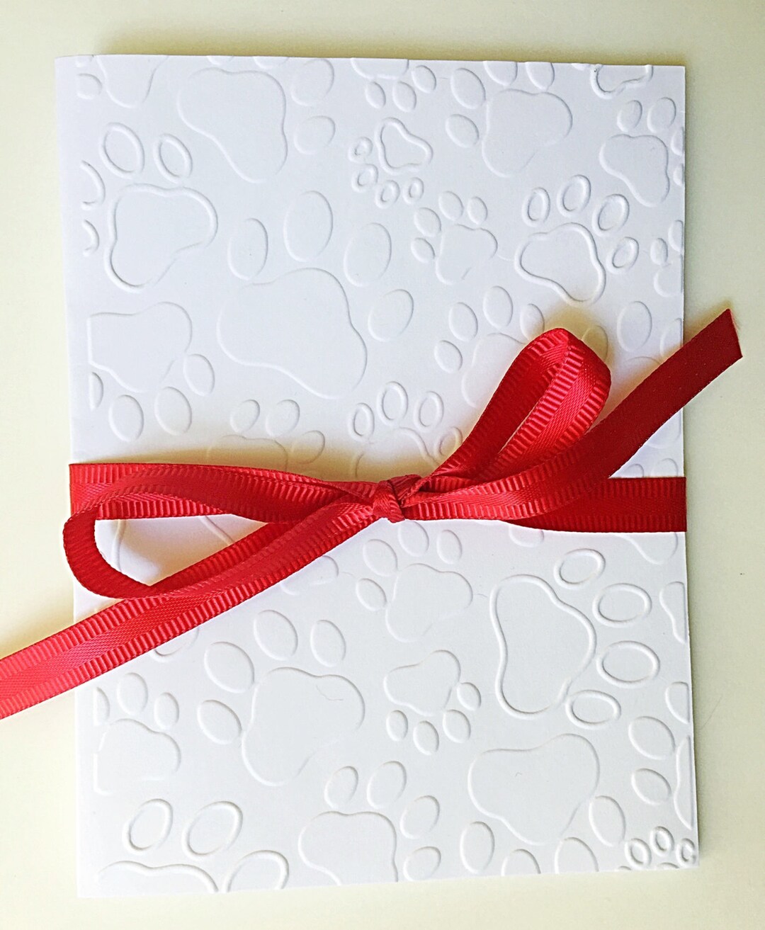 Paw Print Embossed Card. Embossed Paws Note Card. Pet Stationery. Pet ...