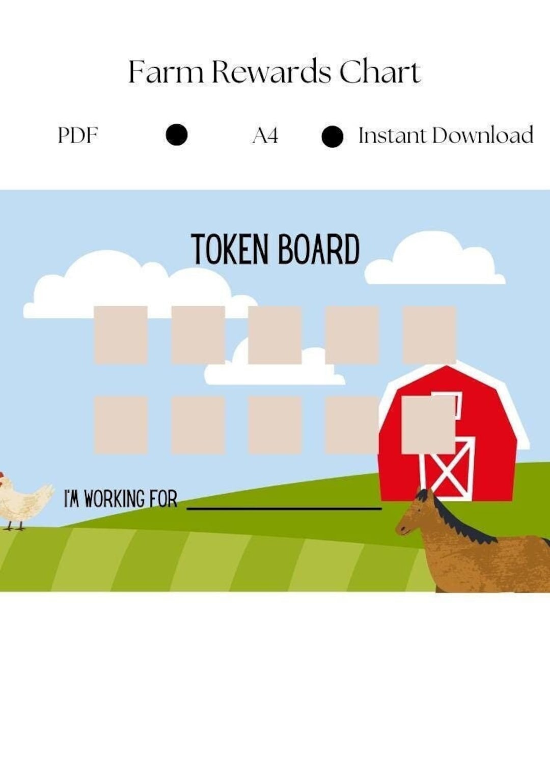 Reward Chart, Token Economy, Farm, Token Board, Behaviour Chart, Autism ...