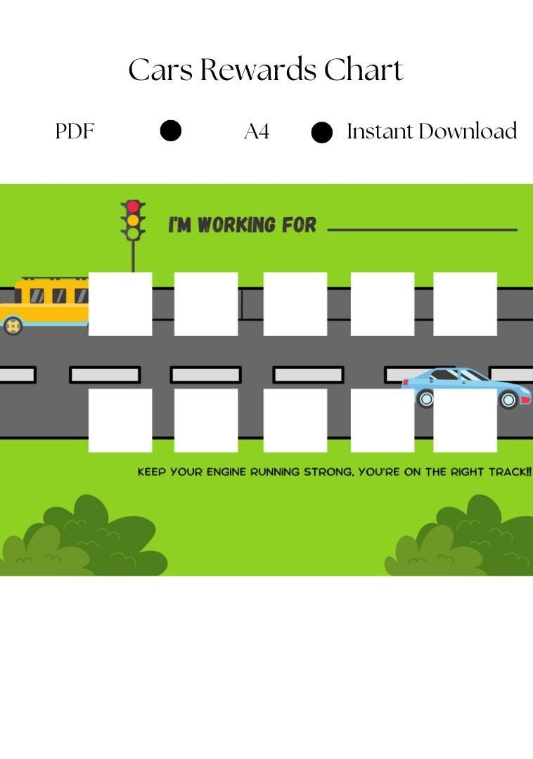 Reward Chart, Token Economy, Cars, Token Board, Behaviour Chart, Autism ...